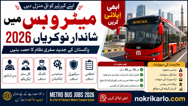 Metro Bus Jobs 2026 in Pakistan – Apply Online for Male & Female Vacancies